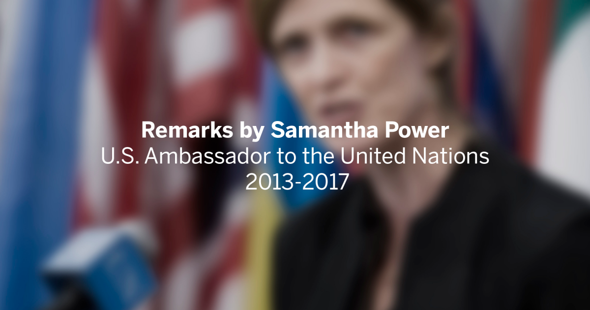 Remarks by Ambassador Samantha Power at the Commencement for the ...
